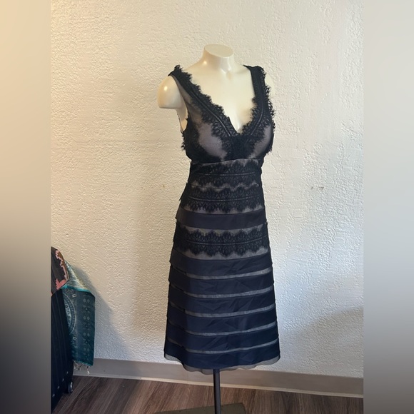 JS Collections | Dresses | Js Collections Black Gray Lace Evening Dress ...